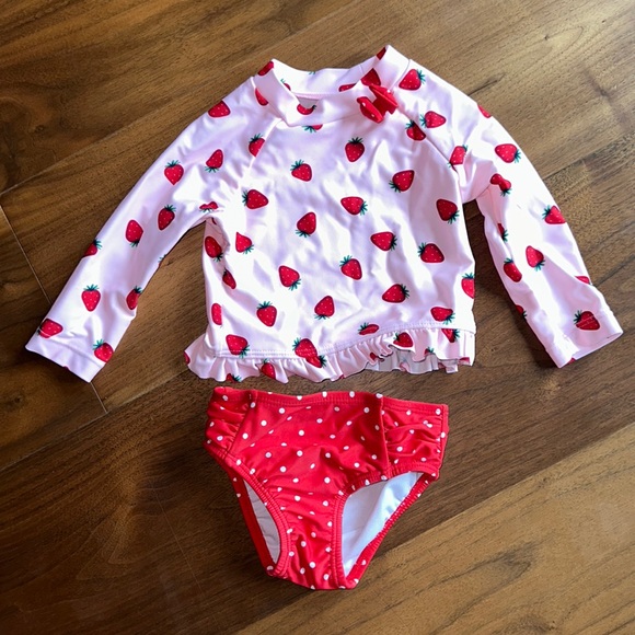 Little Me | Swim | Little Me Baby Girl Rash Guard Swim Bottoms Swimsuit Bikini 62m Pink | Poshmark
